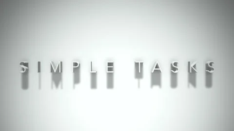 simple tasks 3D title animation white te... | Stock Video | Pond5
