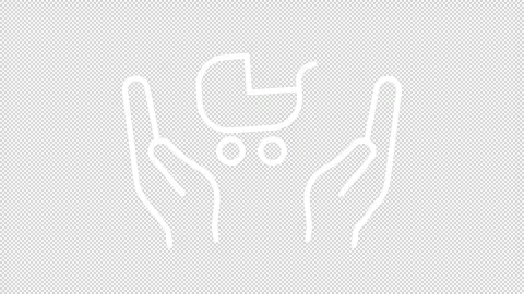 Simple thin line white animation of chil... | Stock Video | Pond5