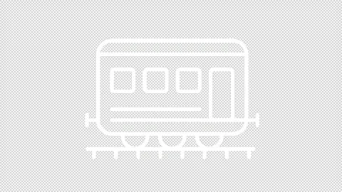 Simple thin line white animation of trai... | Stock Video | Pond5