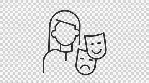 Simple thin linear black animation of fe... | Stock Video | Pond5