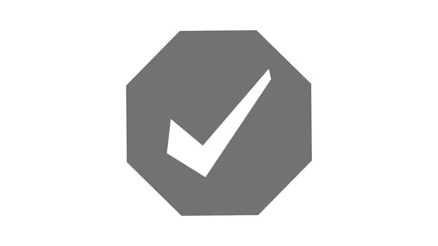 Simple tick mark symbol isolated, Octago... | Stock Video | Pond5