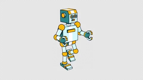 Simple toy robot - walk cycle | Stock Video | Pond5
