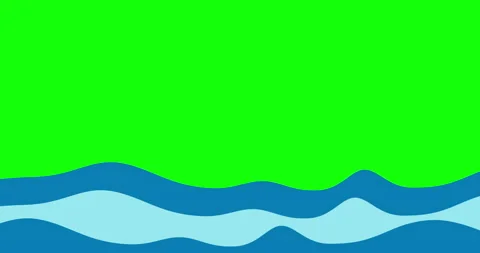 Simple waves animation on green backgrou... | Stock Video | Pond5