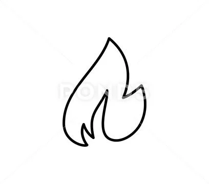 Simply line vector art depiction of fire flames logo icon, capturing ...