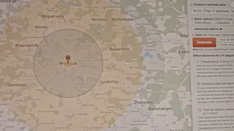 Simulation of nuclear bomb explosion rad... | Stock Video | Pond5