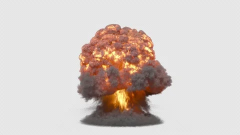 simulation of a nuclear explosion on a d... | Stock Video | Pond5