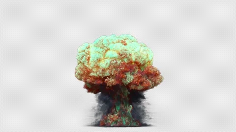 simulation of a nuclear explosion on a d... | Stock Video | Pond5