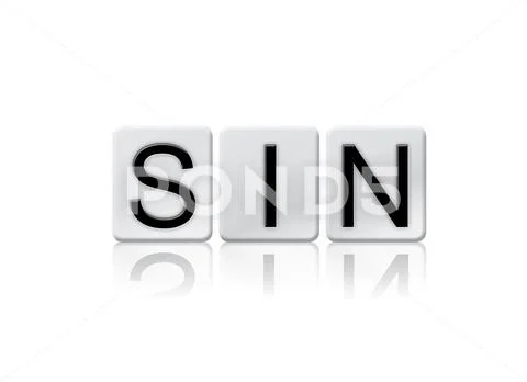 Sin Isolated Tiled Letters Concept and Theme ~ Clip Art #70250239