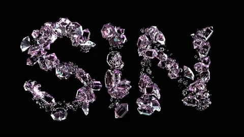 sin - text made of glowing diamonds, iso... | Stock Video | Pond5