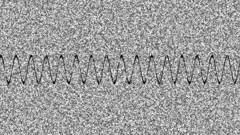 Sine wave on on interference static line... | Stock Video | Pond5