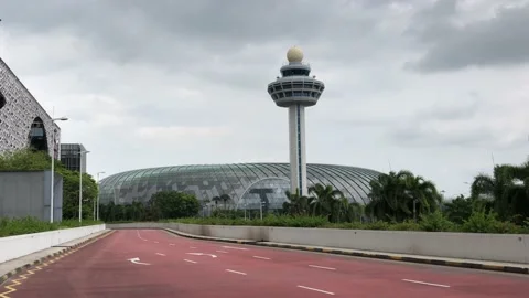 Singapore: Air traffic control tower and... | Stock Video | Pond5