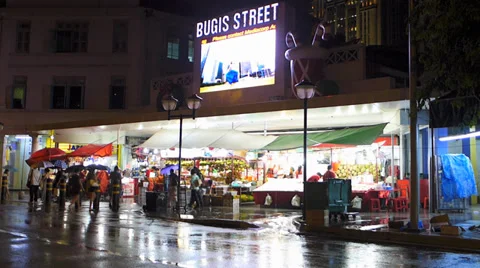 Singapore Bugis street night market with... | Stock Video | Pond5