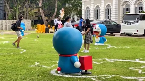 Singapore celebrates Doraemon's 50th ann... | Stock Video | Pond5