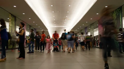 Singapore - Circa Time lapse of crowd in... | Stock Video | Pond5