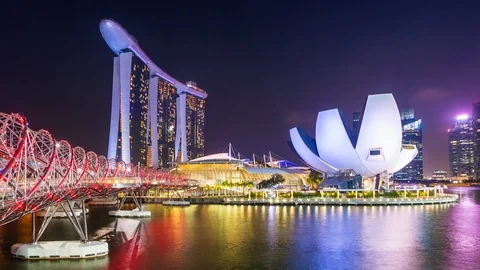Singapore Cityscape Night Stock Videos – Royalty-Free HD & 4K Videos