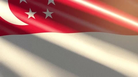 Singapore shiny flag - loop animation | Stock Video | Pond5
