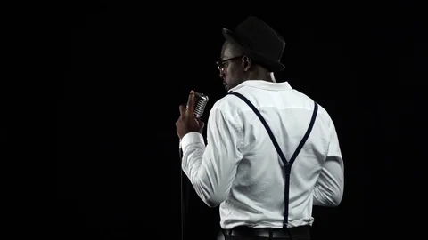 Singer the view from the back sings into... | Stock Video | Pond5