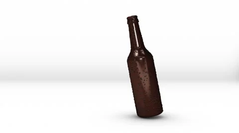 Single Beer bottle Slide in on Isolated ... | Stock Video | Pond5
