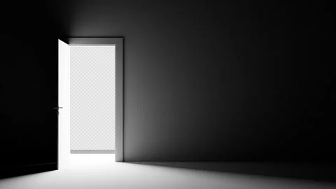 Single Door Opening In dark Room with Al... | Stock Video | Pond5
