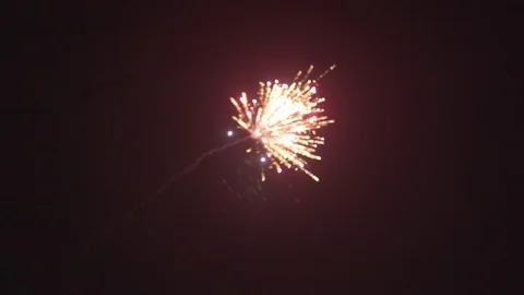 Single firework rocket exploding in the ... | Stock Video | Pond5
