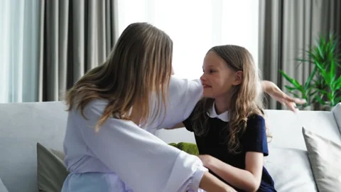 Single mother loving her child kid daugh... | Stock Video | Pond5