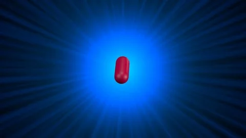 Single rotating red capsule on animated ... | Stock Video | Pond5