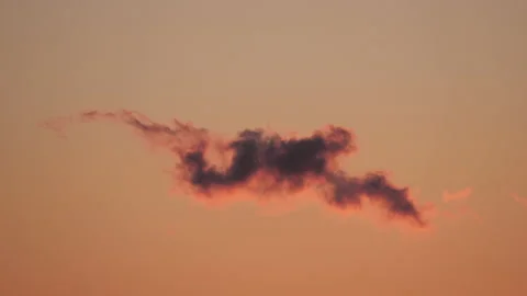 A Single Small Cloud On A Fiery Sky | Stock Video | Pond5
