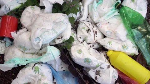 Single-use disposable plastic baby diape... | Stock Video | Pond5