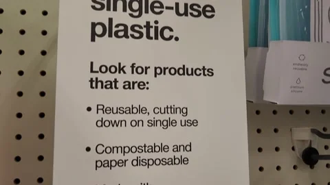 Single Use Plastic Signage | Stock Video | Pond5