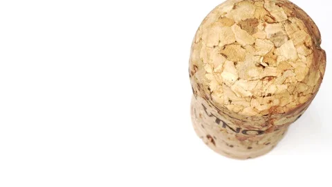 Single wine cork against white backdrop ... | Stock Video | Pond5