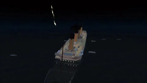 Sinking of titanic 3d animation | Stock Video | Pond5