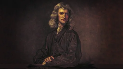 Sir Isaac Newton Animated Painting | Stock Video | Pond5