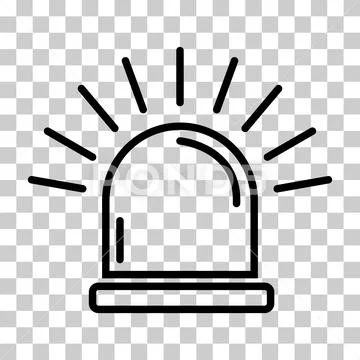 Siren fire alarm sign, signal danger light symbol, ambulance police ...