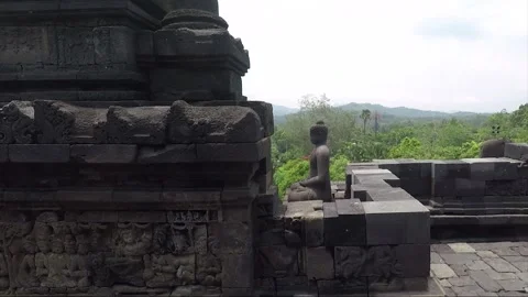 Sitting Buddha Statue, Bas Reliefs, Boro... | Stock Video | Pond5