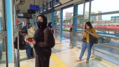 SITUATION IN TERMINAL BUSWAY AT JAKARTA,... | Stock Video | Pond5