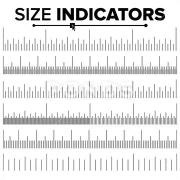 Size Indicator Set Vector. Ruler Scale Distances. Graduation. Size ...