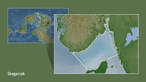 Skagerrak. Pale map. Patterson Cylindric... | Stock Video | Pond5