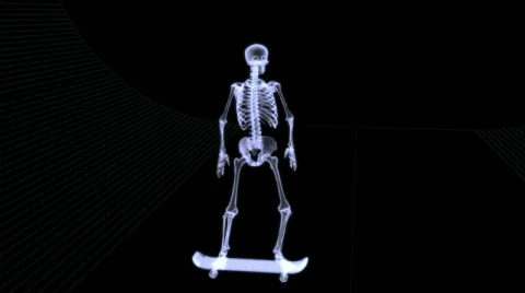 Skate HalfPipe 2 Xray of human skeleton.... | Stock Video | Pond5