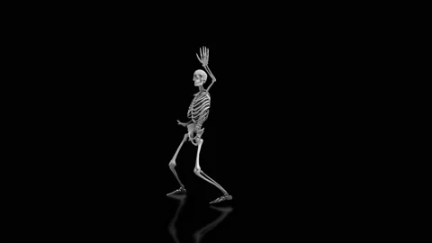Skeleton dancing on isolated black backg... | Stock Video | Pond5