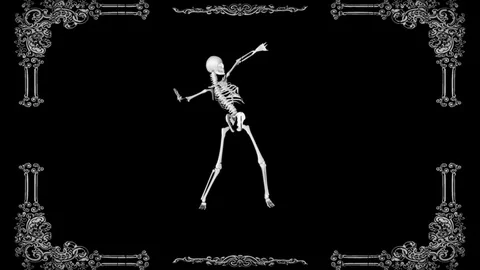 Skeleton dancing in old film - vintage, ... | Stock Video | Pond5
