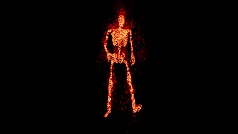 Skeleton on Fire | Stock Video | Pond5
