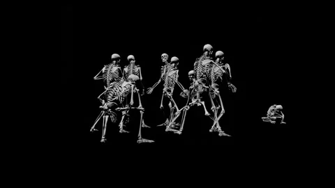 Skeleton group dance - moment -night . | Stock Video | Pond5