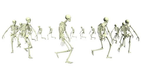 Skeleton marching in a circle | Stock Video | Pond5