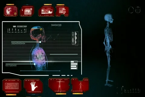 Skeleton - Monitor Analysis in System - ... | Stock Video | Pond5