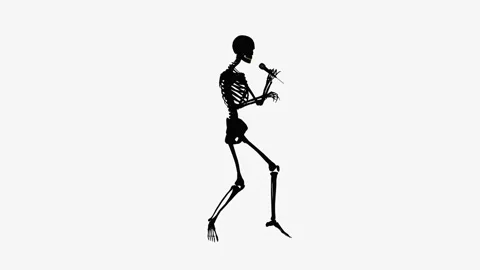 skeleton reads rap ,loop, animation, tra... | Stock Video | Pond5