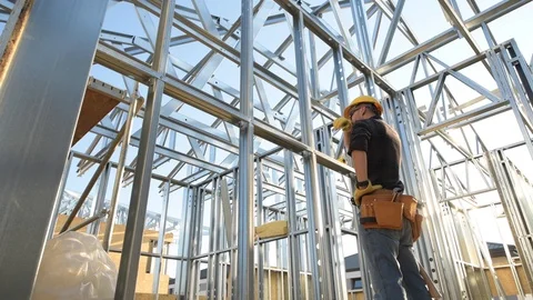 Skeleton Steel Frame Structure and the C... | Stock Video | Pond5