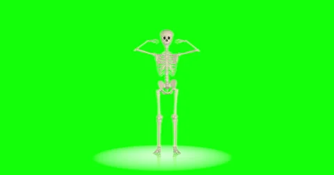 Skeleton strikes bodybuilder poses (gree... | Stock Video | Pond5