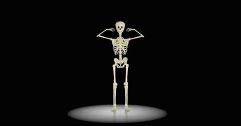 Skeleton strikes bodybuilder poses. Loop... | Stock Video | Pond5