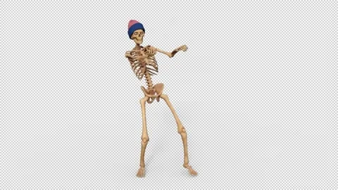 Skeleton tacts silly dance, animation, t... | Stock Video | Pond5