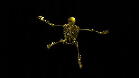 Skelton falling down - gold - memes. | Stock Video | Pond5